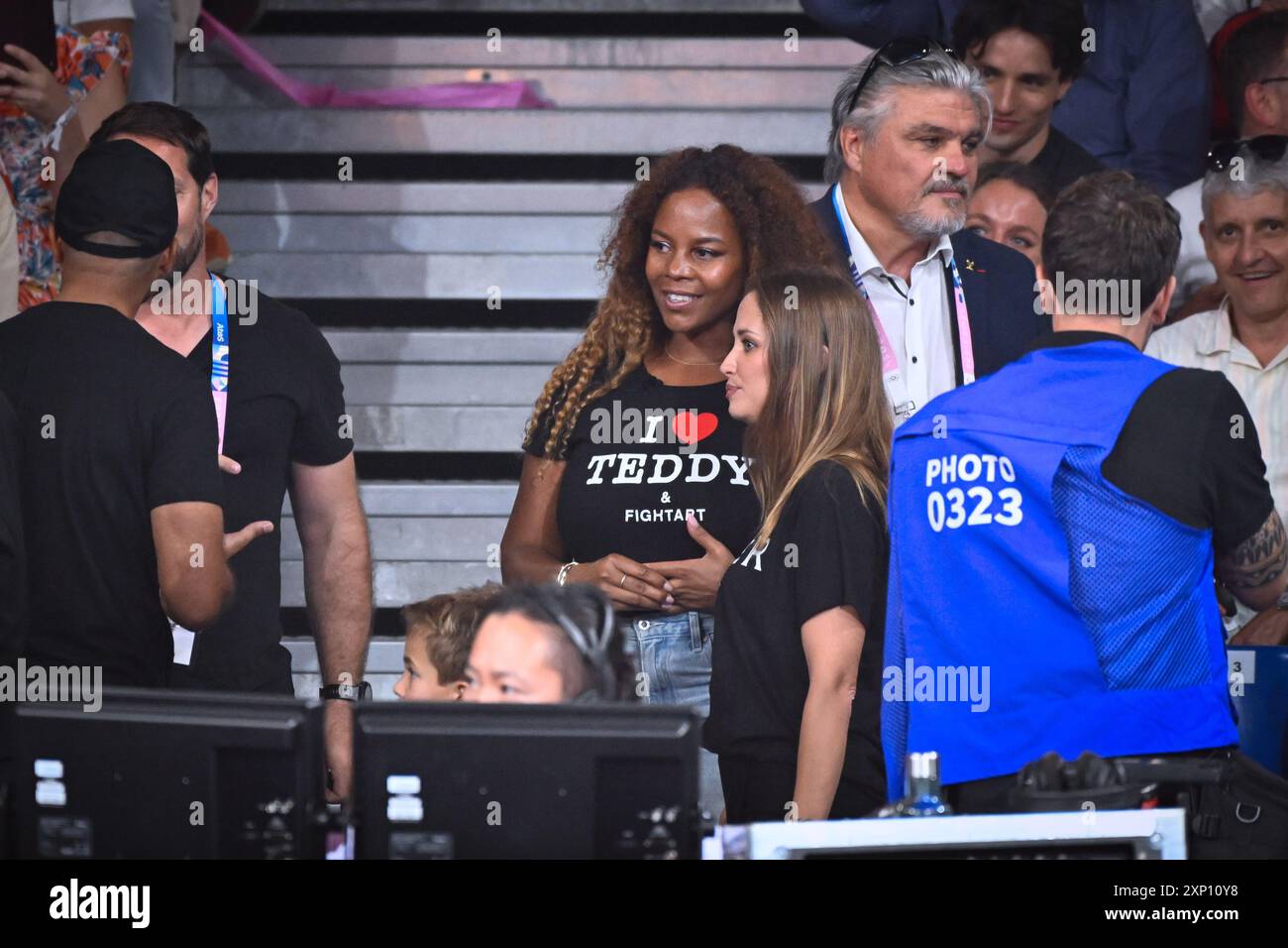 Paris, France. 02nd Aug, 2024. Luthna Plocus, girlfriend of Teddy Riner ...