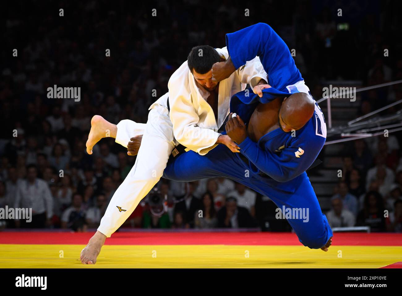 Paris, France. 02nd Aug, 2024. Teddy Riner ( FRA ) vs Temur Rakhimov ...