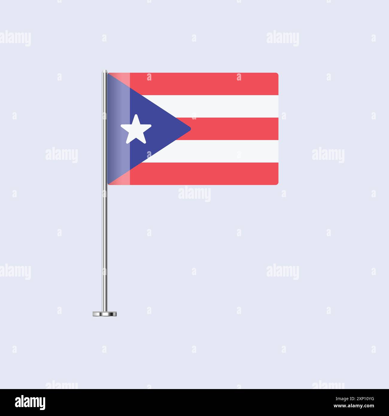 Isolated Puerto Rico Table Flag on Pole, Puerto Rican Flag Vector Design for Print and Web Stock ...