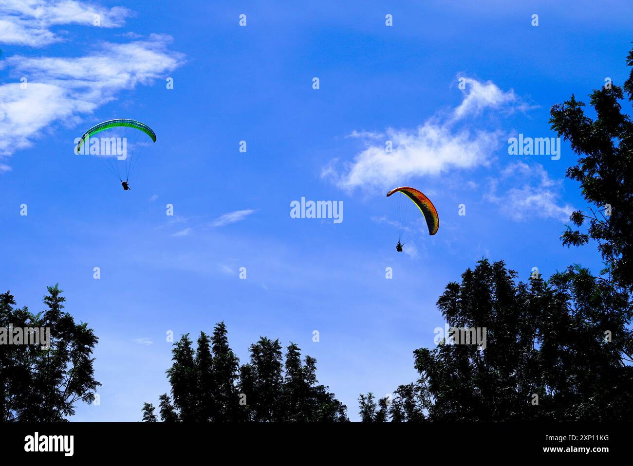Paragliding on the mountains, Puncak Bogor, West java, indonesia Stock ...
