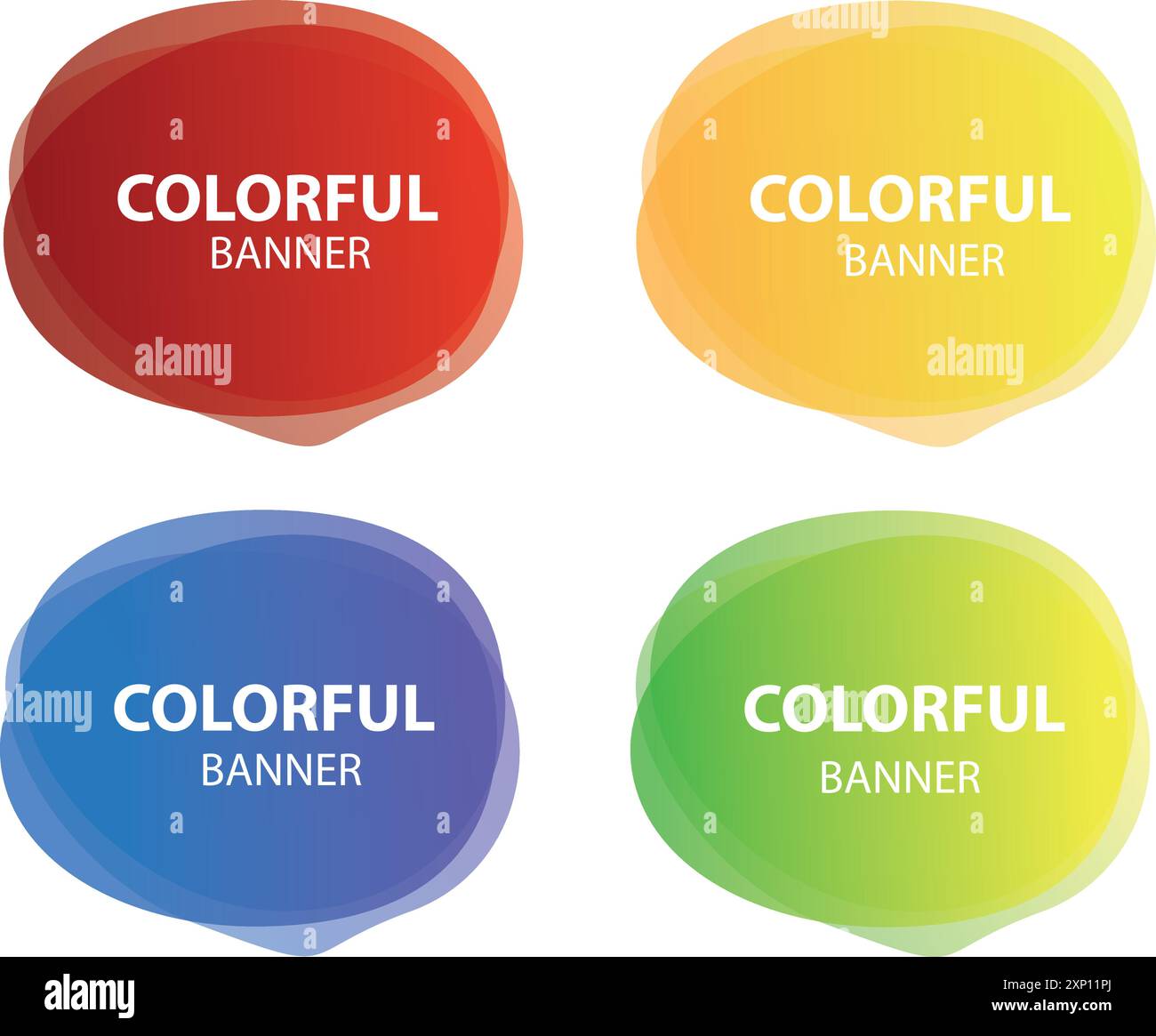 Set of colorful round abstract banners shape. Graphic overlay banners ...
