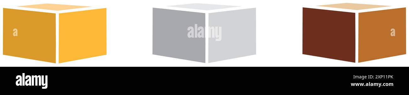 Silver, gold and copper bars icon set Stock Vector Image & Art - Alamy