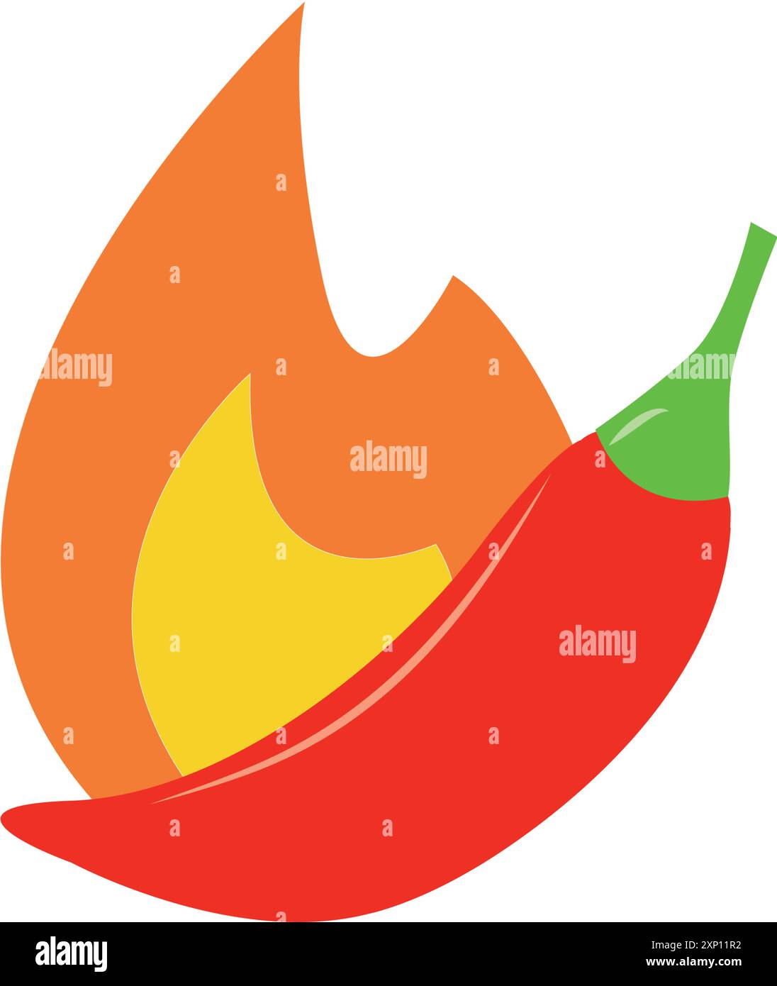 Chili cartoon. Chili on white background. Hot Chili logo design Stock ...