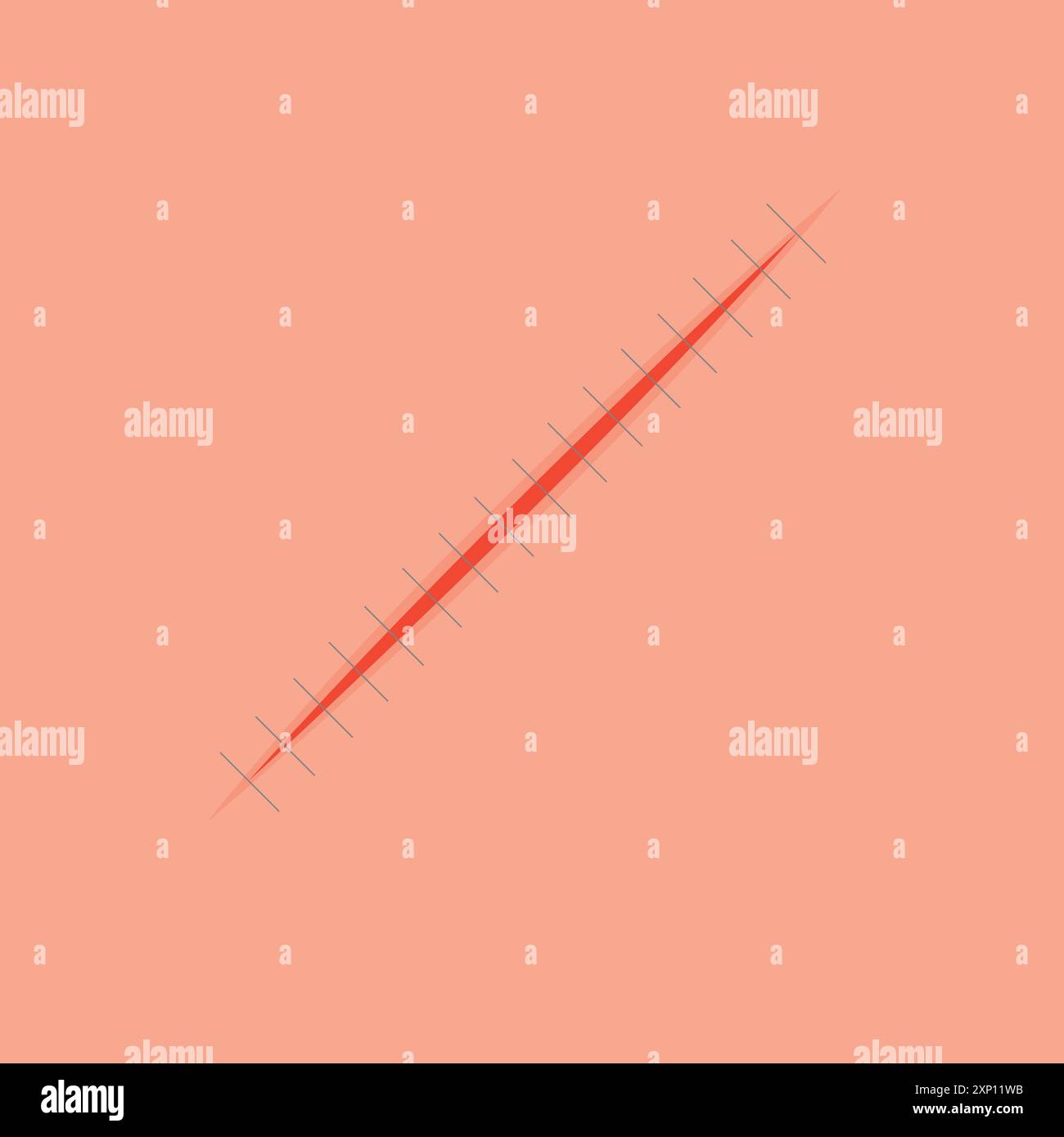 Cut suture scar icon. First aid injury stitch skin concept wound Stock Vector Image & Art - Alamy