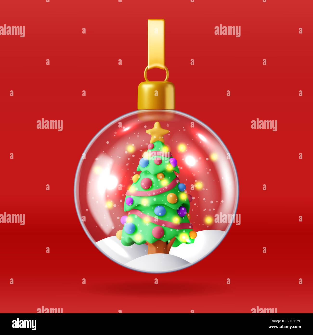 Neon christmas tree 3d Stock Vector Images - Alamy