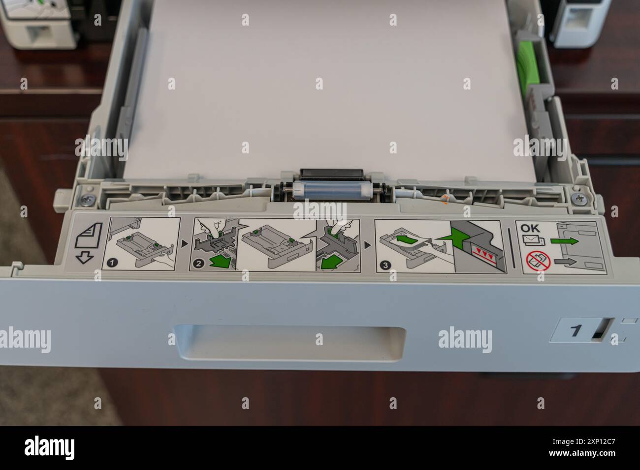 Multi function laser printer paper tray Stock Photo - Alamy