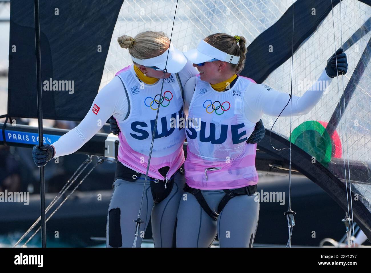 Vilma Bobeck, Rebecca Netzler (Sweden) Silver medal, Sailing, Women's ...