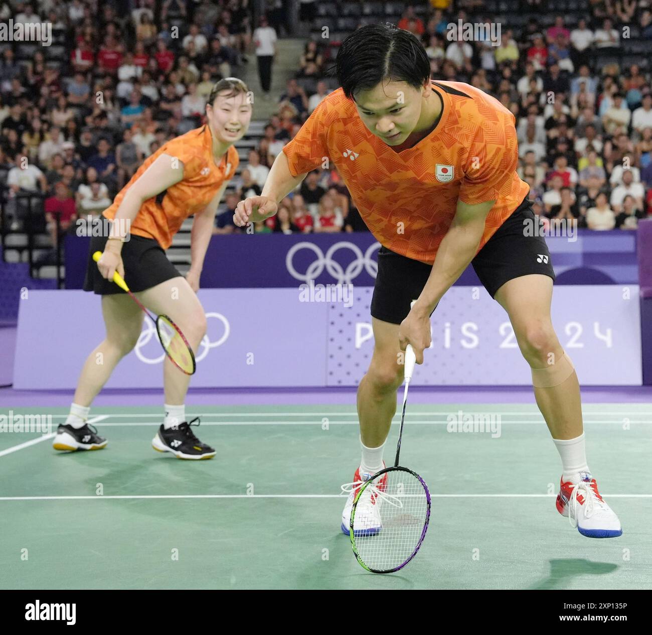 Japan's Yuta Watanabe (R) and Arisa Higashino compete against South ...