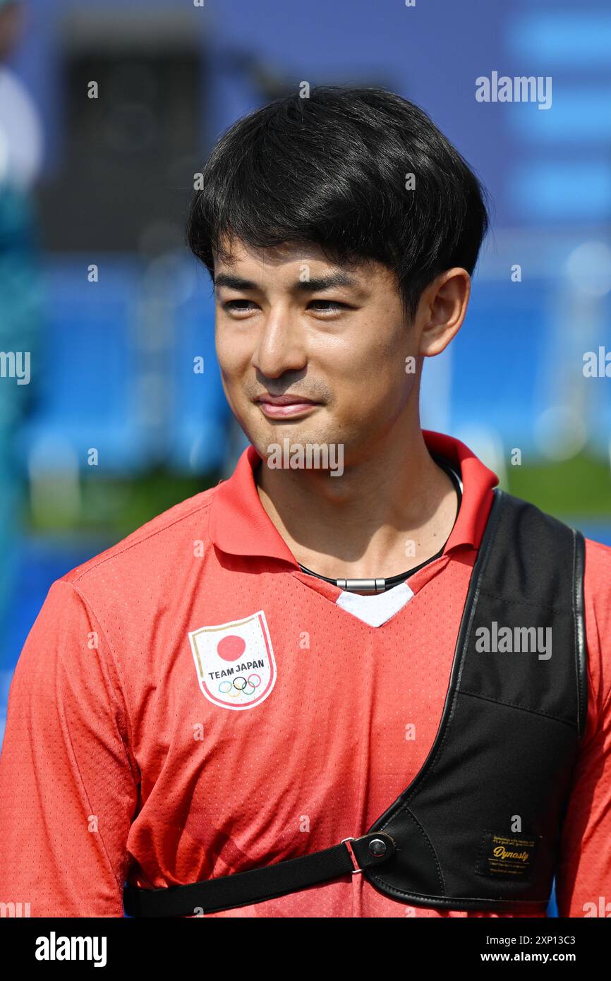 Paris, France. Credit: MATSUO. 2nd Aug, 2024. Junya Nakanishi (JPN) Archery : Mixed Team 1/8 ...