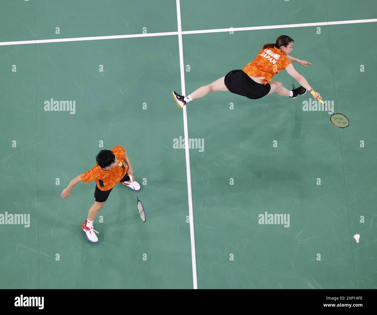 Japan's Yuta Watanabe (L) and Arisa Higashino compete against South ...