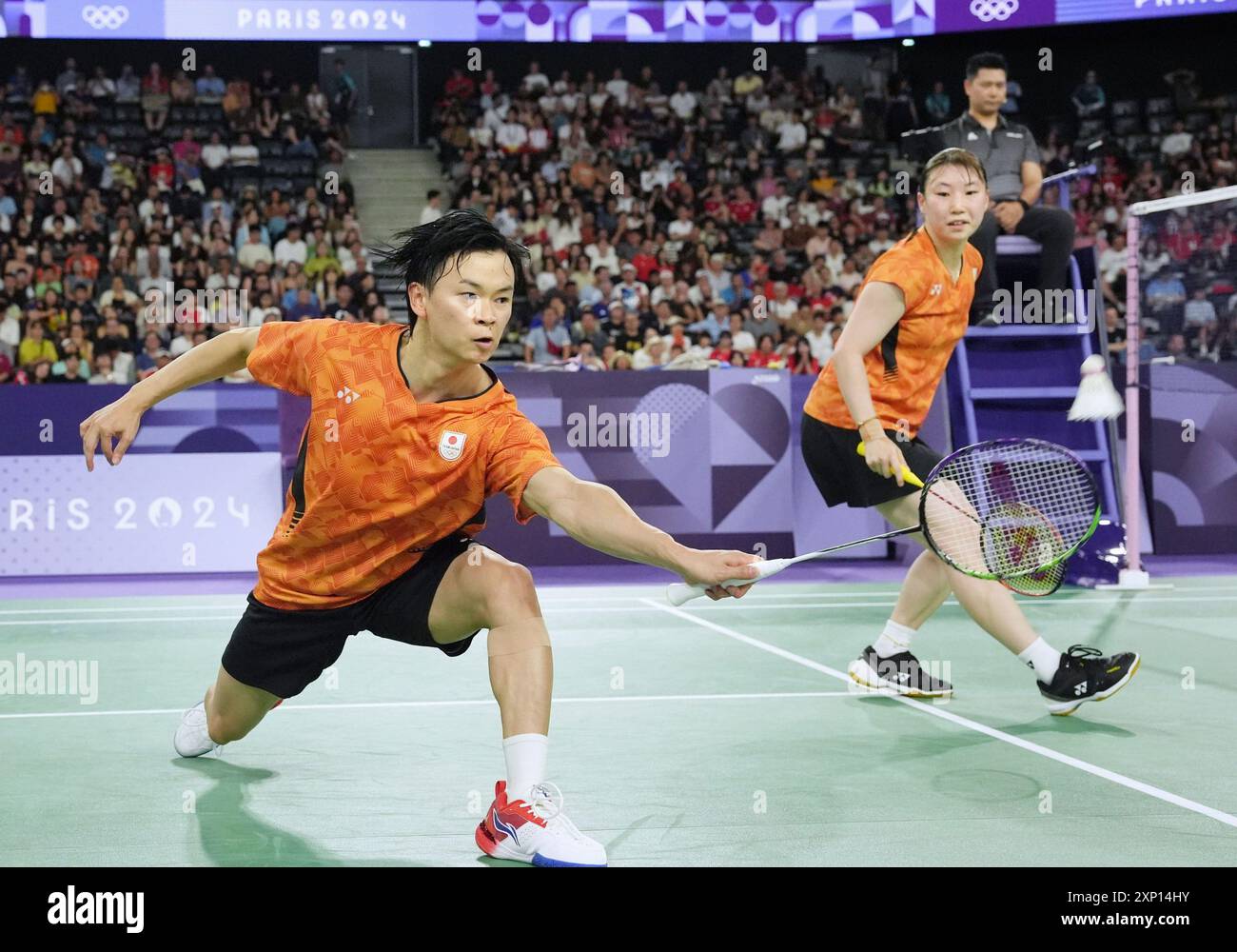 Japan's Yuta Watanabe (L) and Arisa Higashino compete against South ...