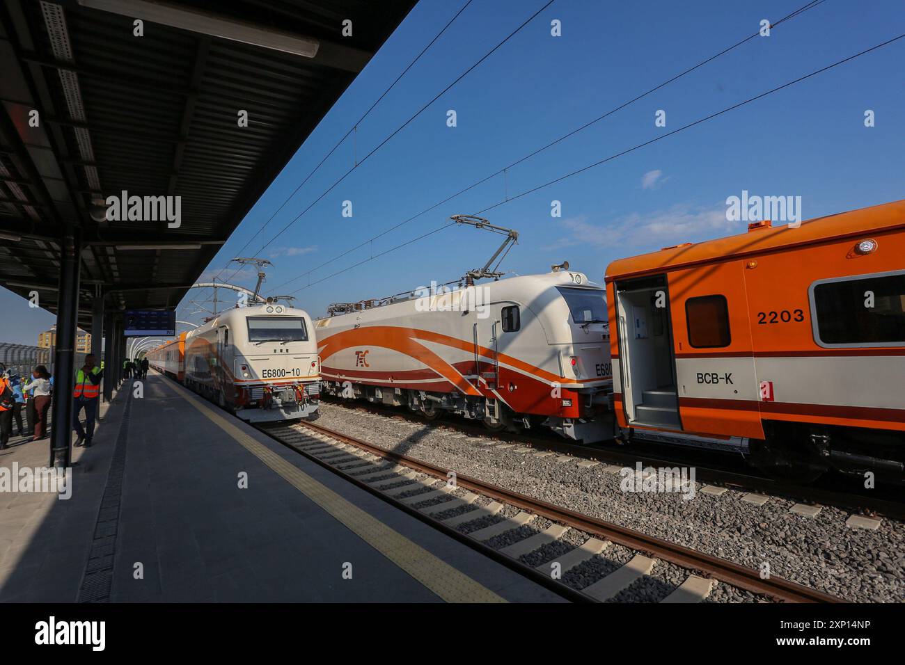 Dar Es Salaam. 1st Aug, 2024. An electric SGR train stops at Dar es ...