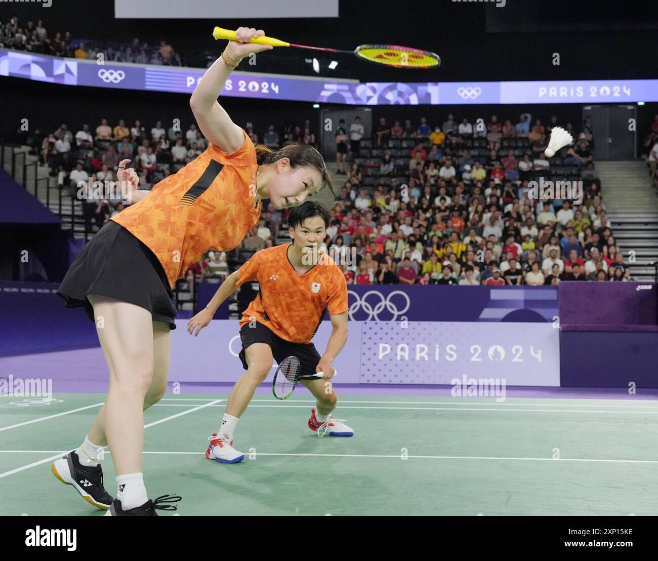 Japan's Yuta Watanabe (back) and Arisa Higashino compete against South ...