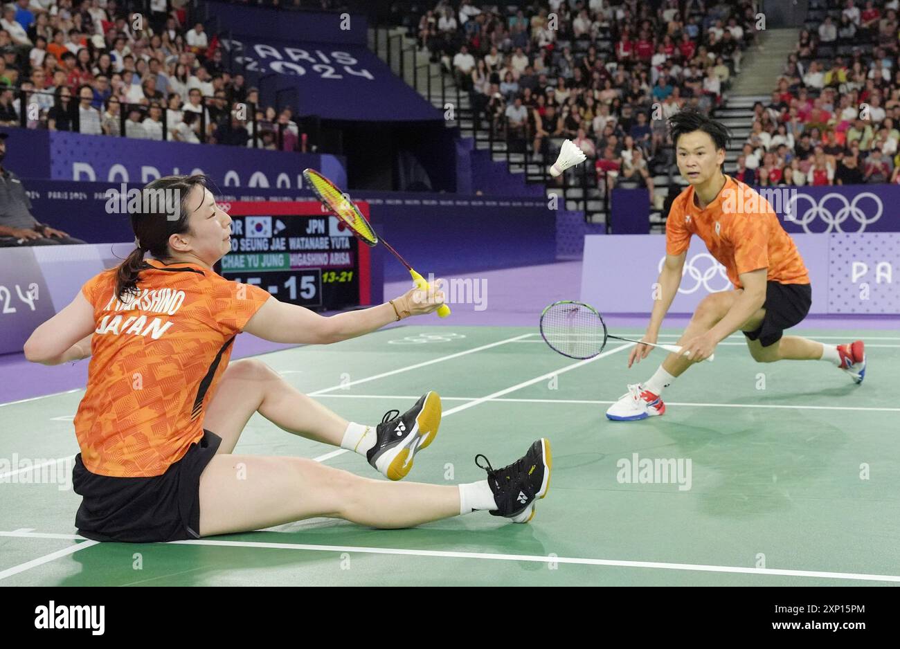 Japan's Yuta Watanabe (R) and Arisa Higashino compete against South ...
