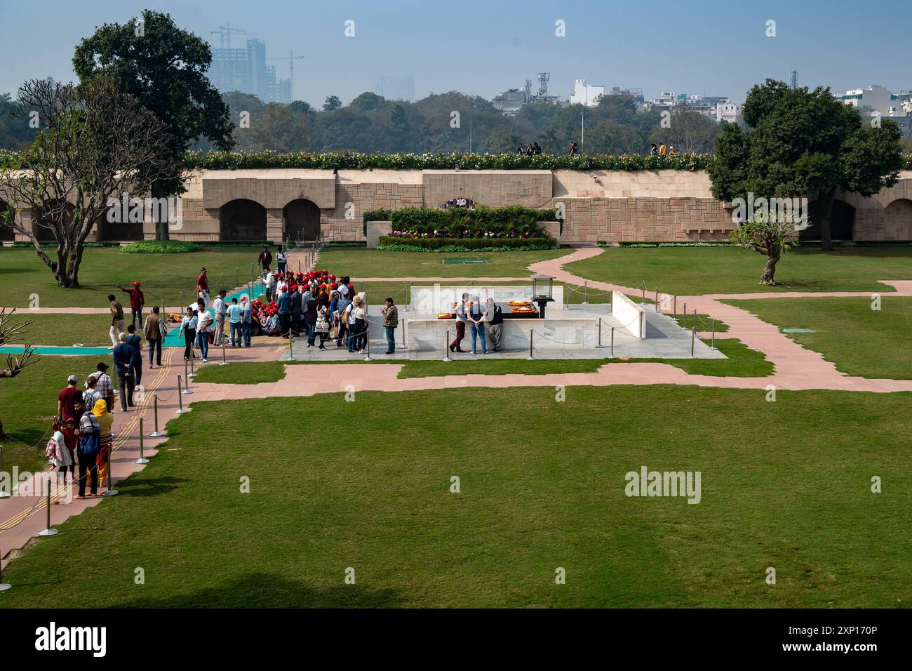 Raj Ghat in Delhi, India, February 12 2024 Mahatma Gandhi memorial ...