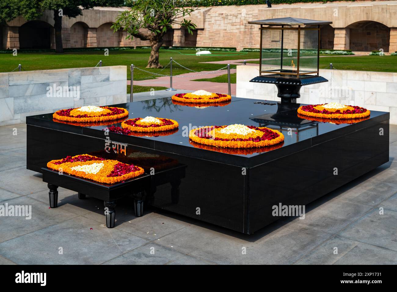 Raj Ghat in Delhi, India,.Mahatma Gandhi memorial situated in the place ...