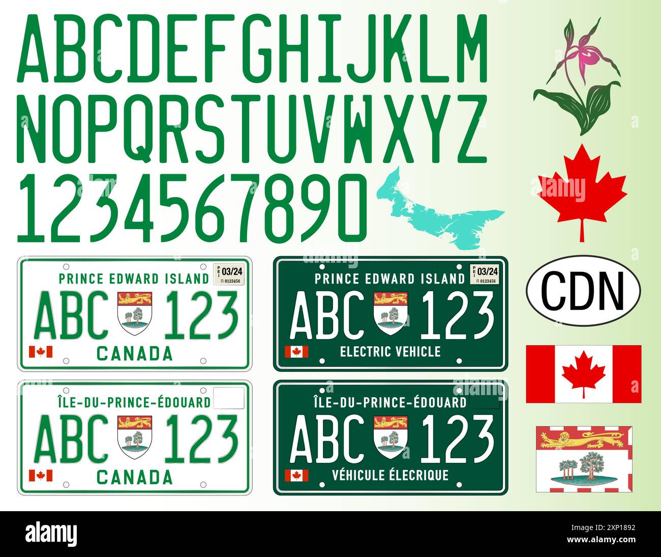 Prince Edward Island car license plate pattern, Canada, letters ...