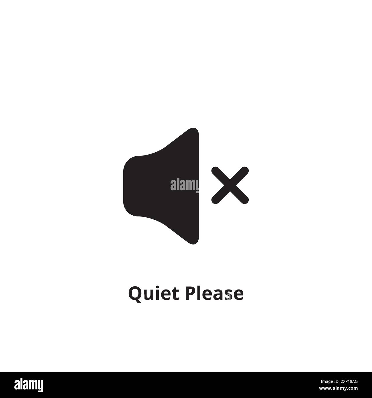 Quiet please icon on white background. Keep silence symbol. Silent mode concept. Vector Stock ...