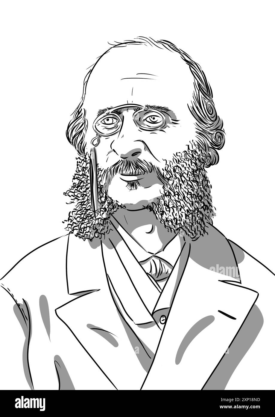 Portrait of Offenbach, famous composer and musician Stock Photo - Alamy