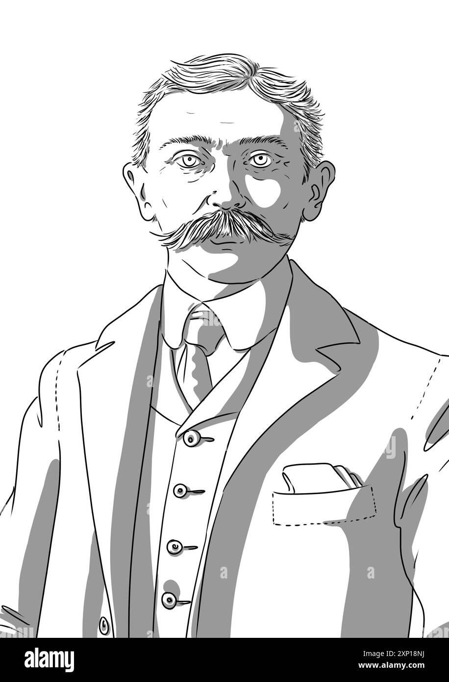 Portrait of Pierre de Coubertin Stock Photo - Alamy