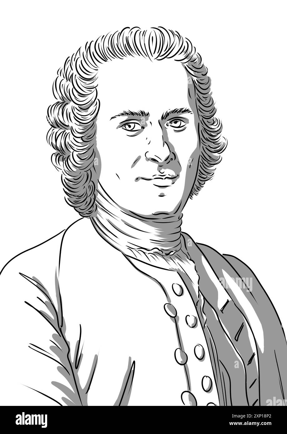 Portrait of Jean-Jacques Rousseau, french philosopher and author of the ...