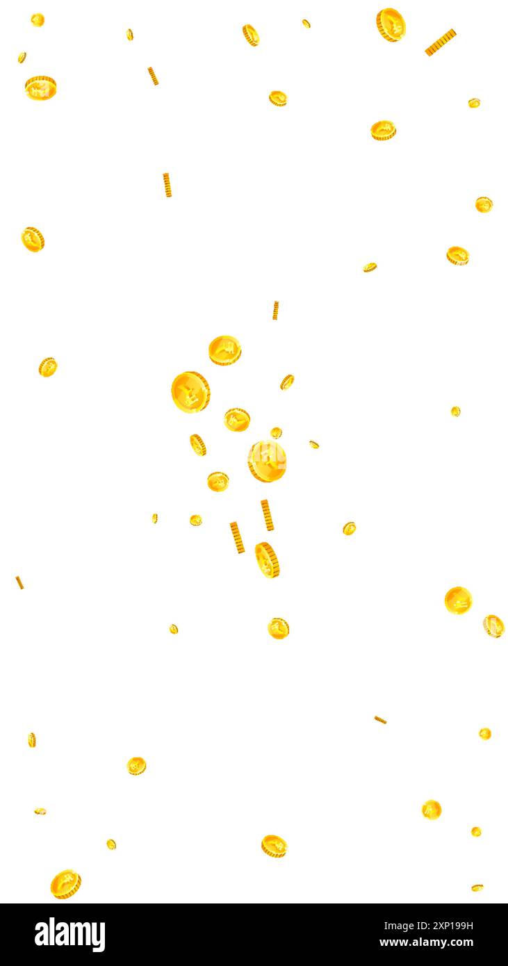 Indian rupee coins falling. Scattered gold INR coins. India money ...