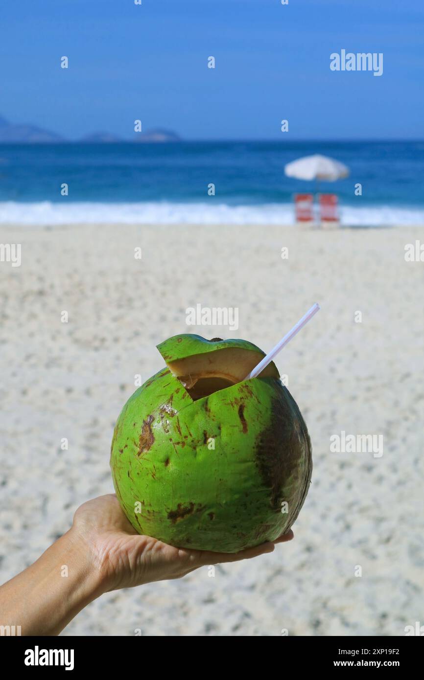 Coconut in hand hi-res stock photography and images - Alamy