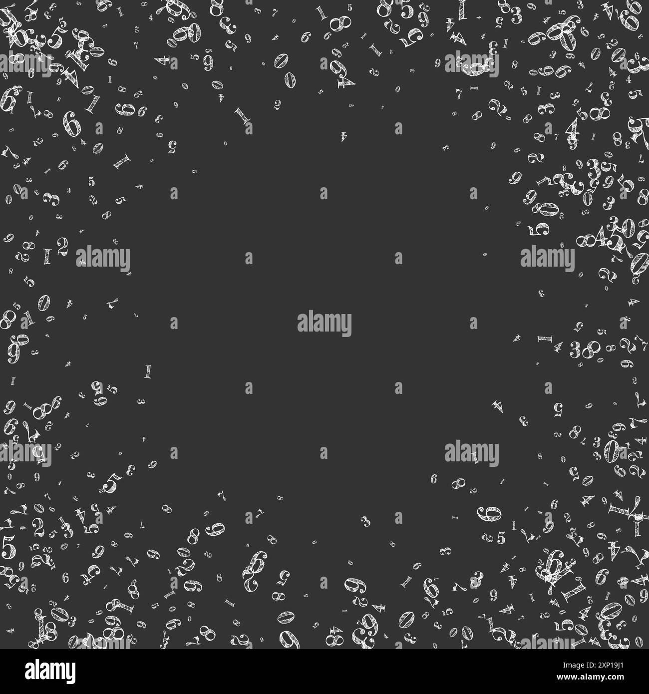 Flying digits and numbers. School math notebook cover. Back to school ...