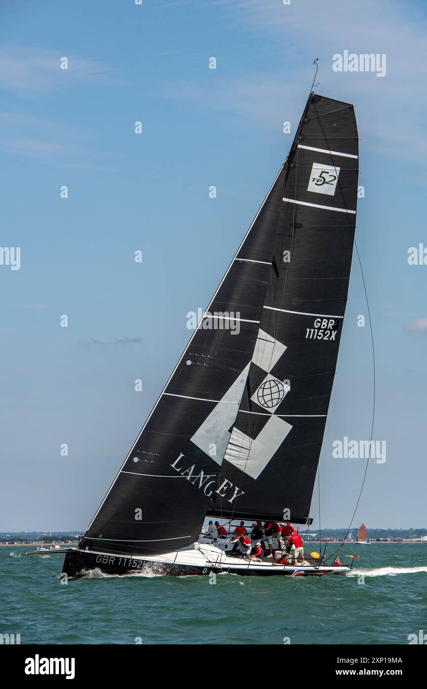 Racing yachts and yachtsmen at the annual cowes week sailing regatta at ...