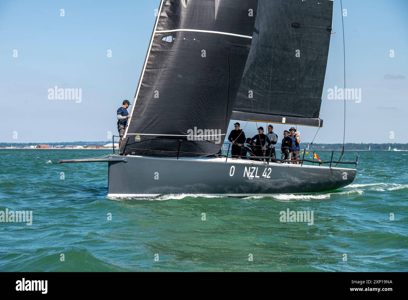 Racing yachts and yachtsmen at the annual cowes week sailing regatta at ...