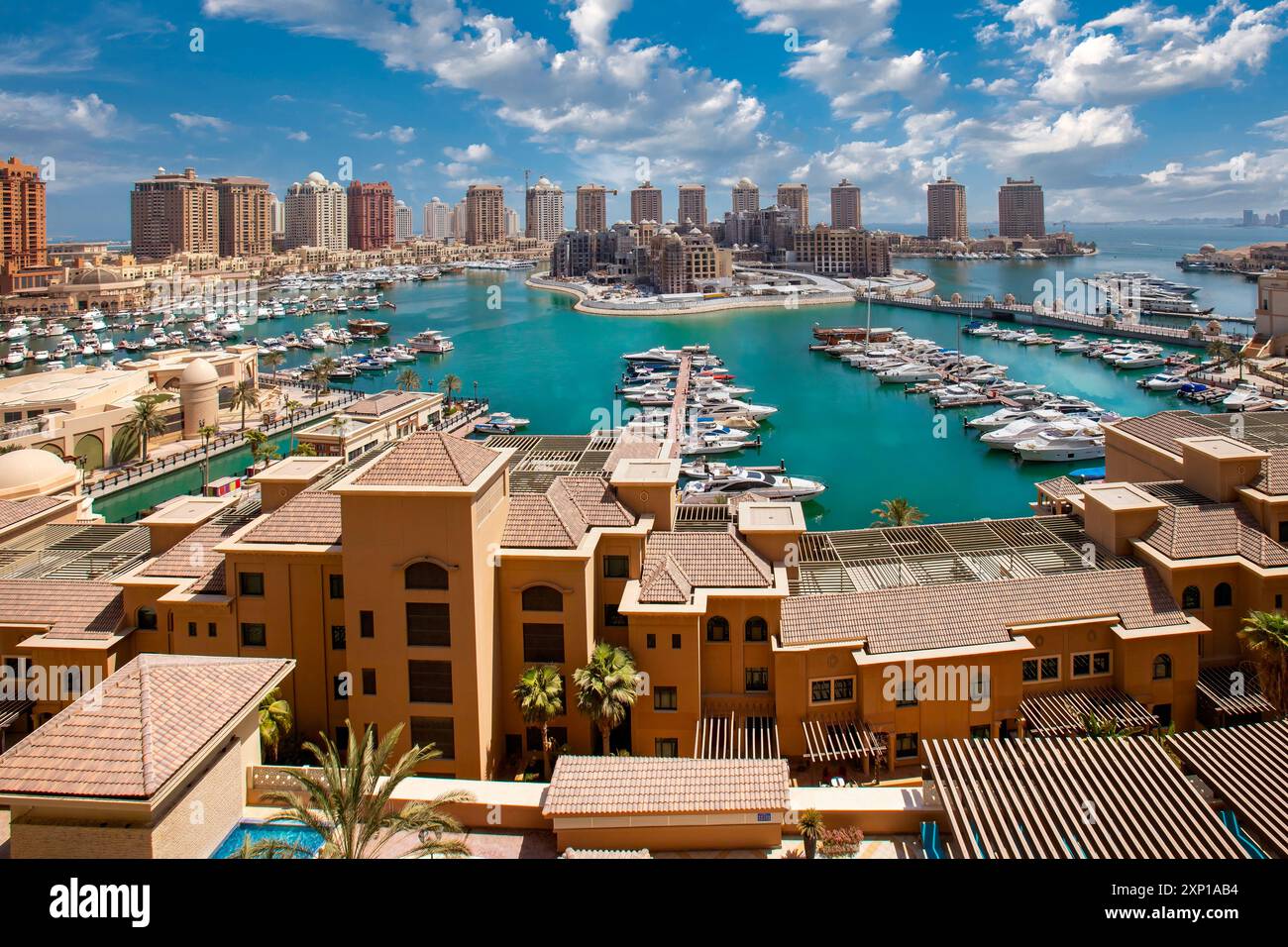 Aerial view of Peral Qatar Porto Arabia Doha Qatar Stock Photo - Alamy