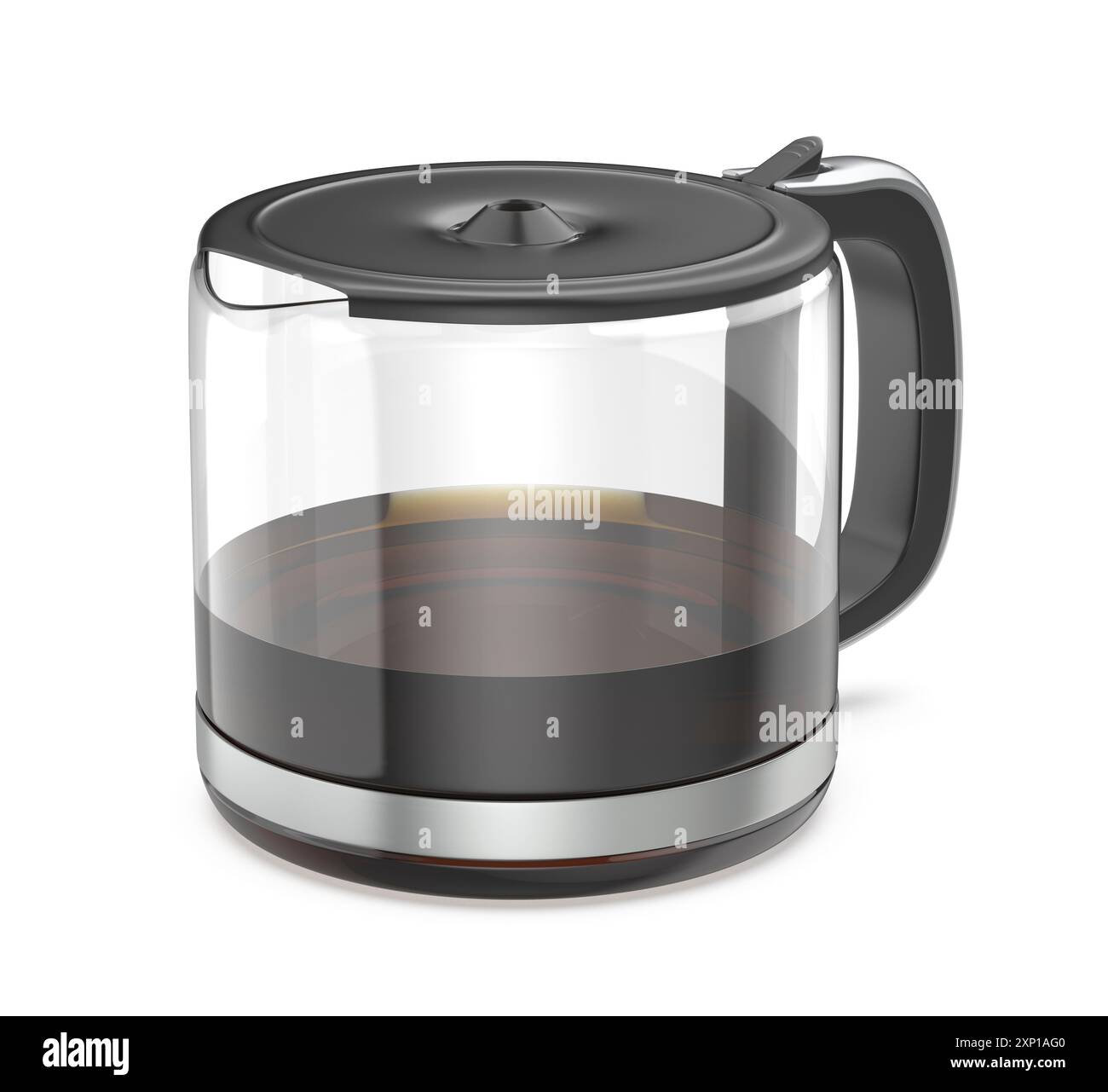 Glass jug with filter coffee on white background Stock Photo - Alamy