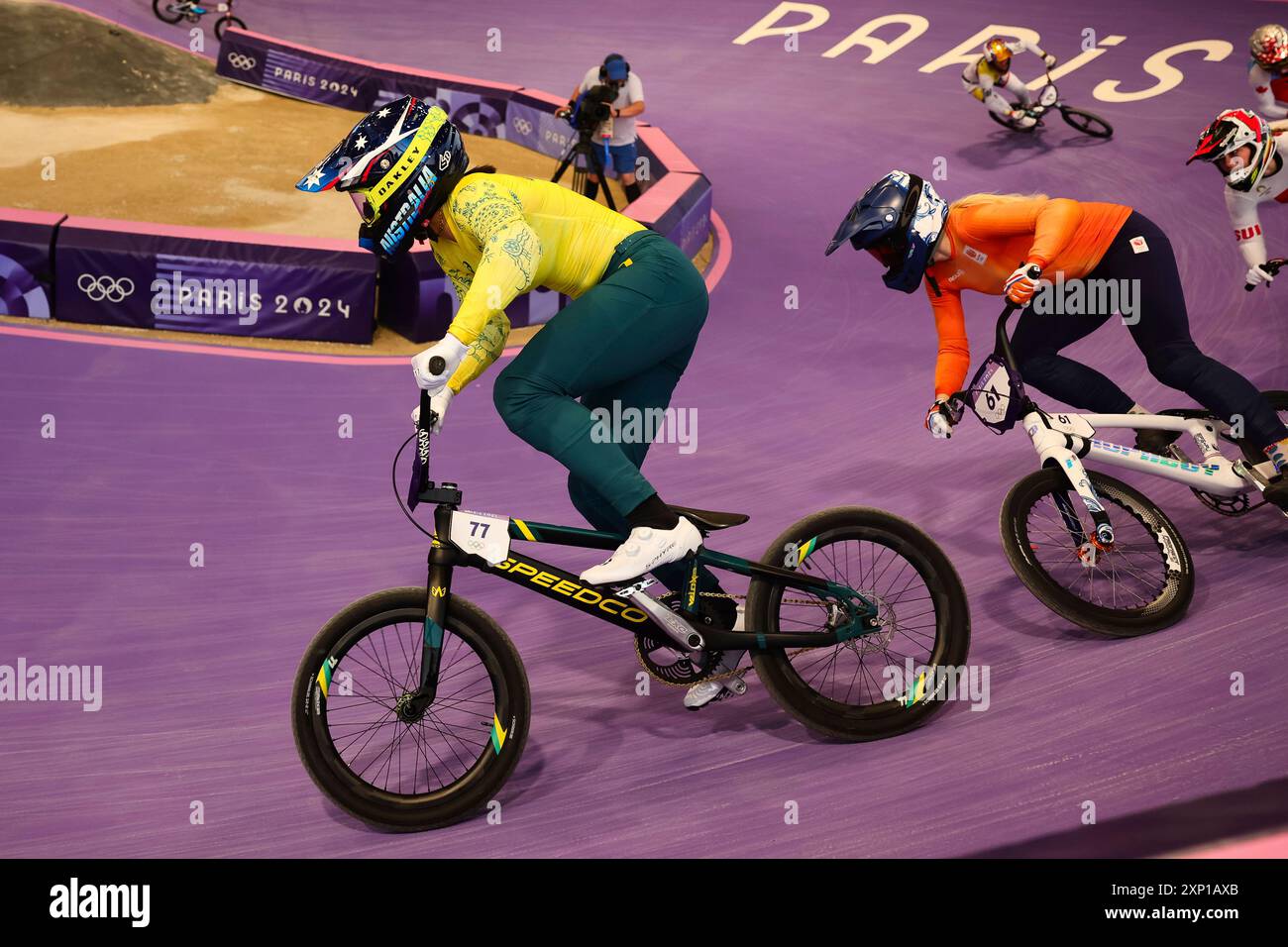 PARIS, FRANCE - AUGUST 02: Saya Sakakibara of Australia racing during ...