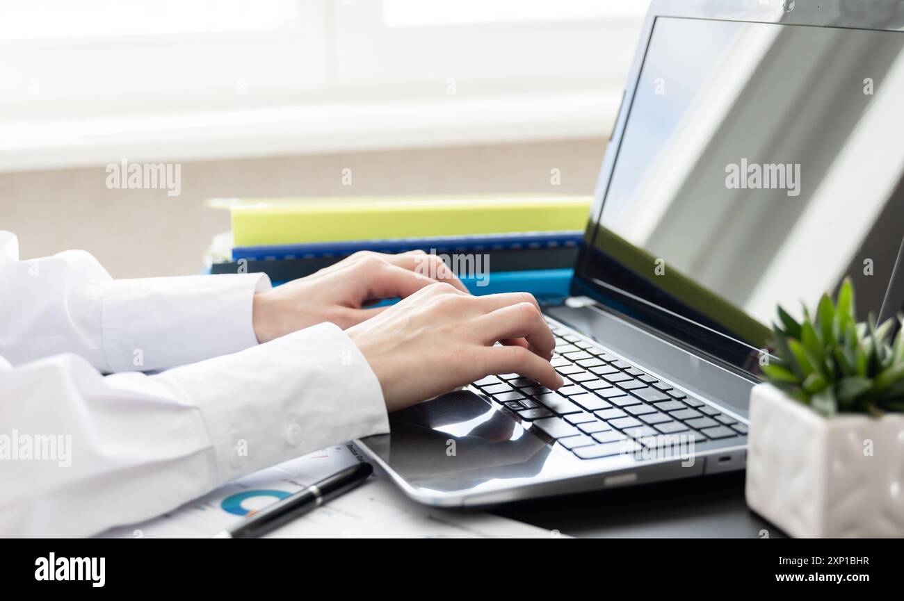 Close up workplace laptop hi-res stock photography and images - Alamy