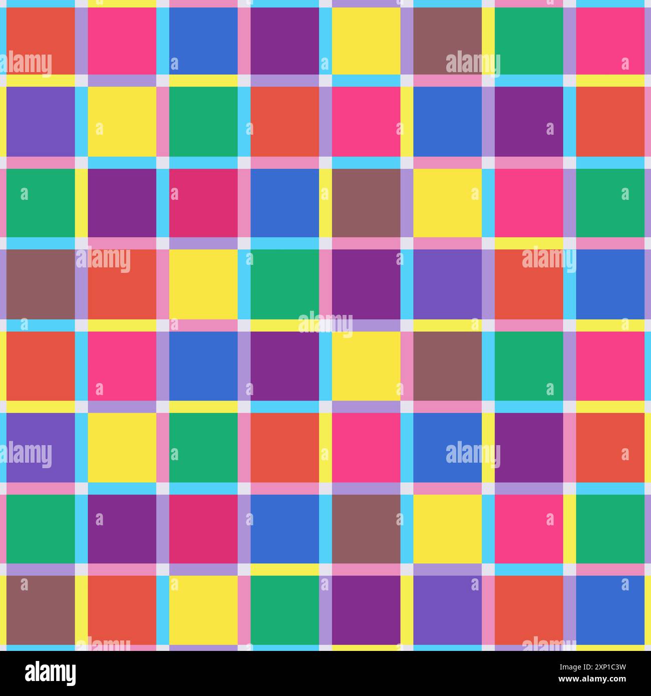 Retro Modern Mid Century Seventies Style Colourful Squares Pattern ...