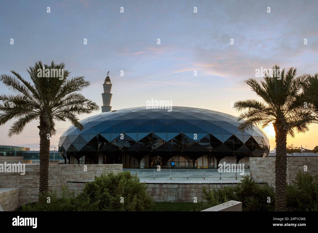 Hamad International Airport mosque with glass dome architecture and ...