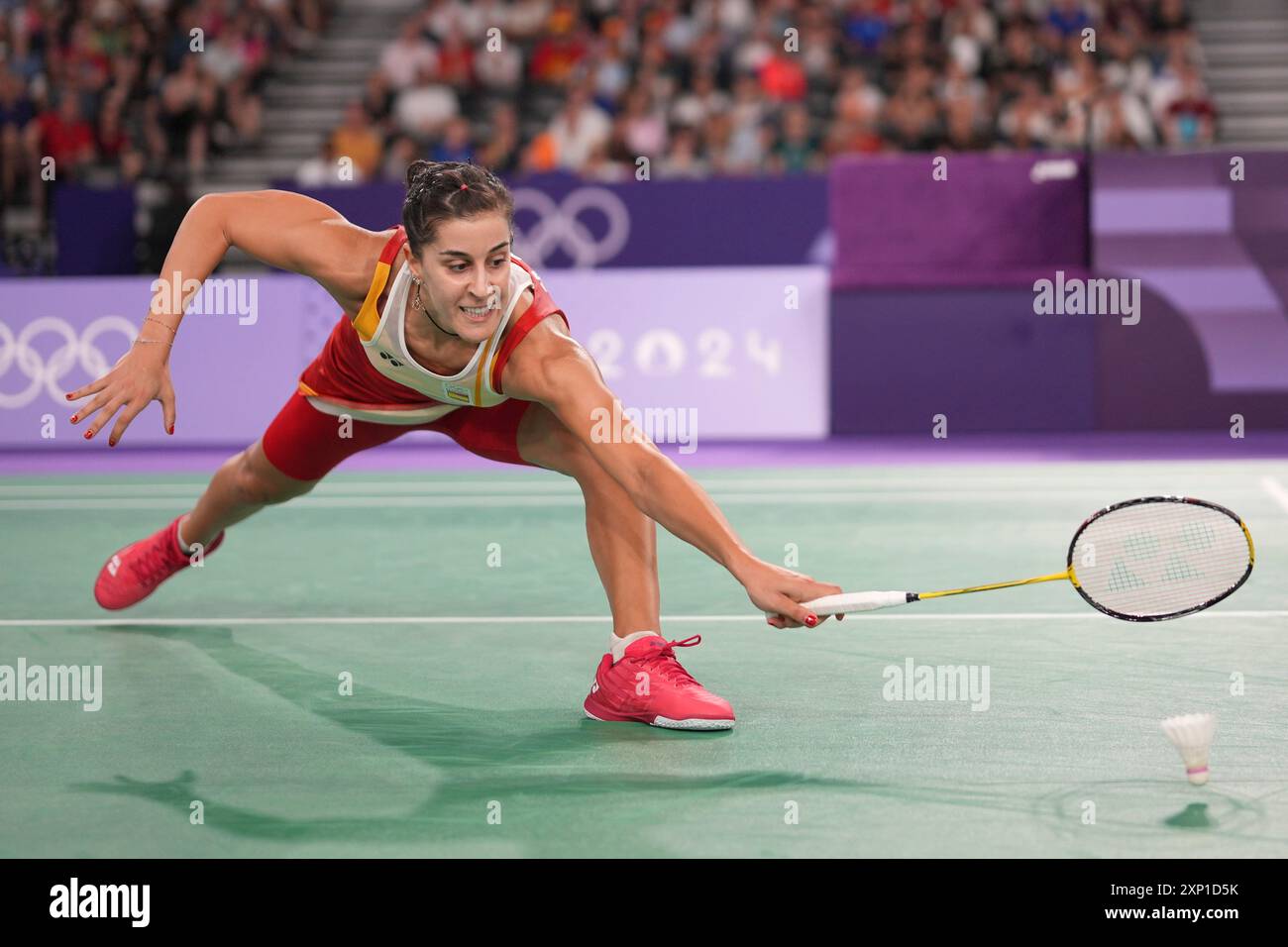 Spain's Carolina Marin plays against Japan's Aya Ohori during their ...