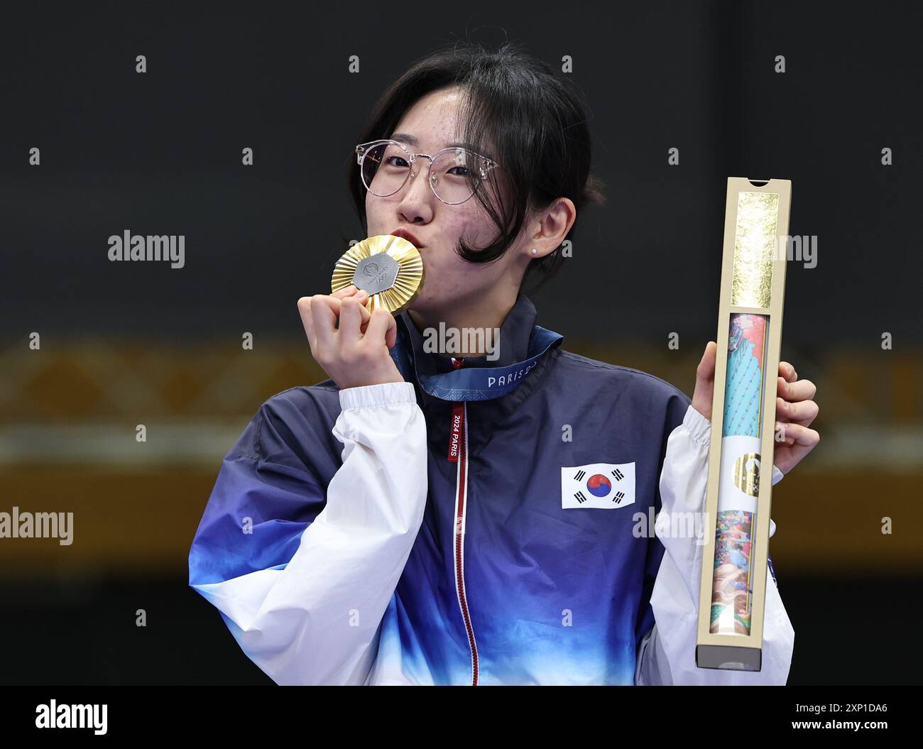 Chateauroux, France. 3rd Aug, 2024. Gold medalist Yang Jiin of South ...