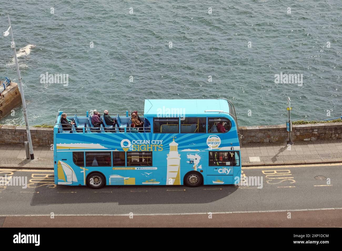 The Plymouth Citybus open top bus, the Ocean City Sights seen from a ...