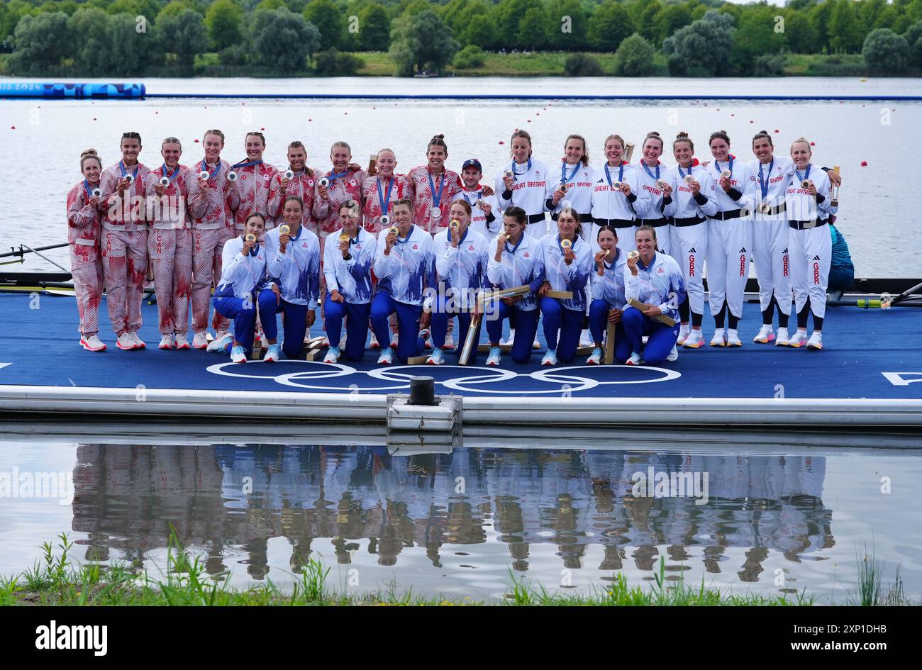 Great Britain's (top right) Heidi Long, Rowan McKellar, Holly Dunford ...