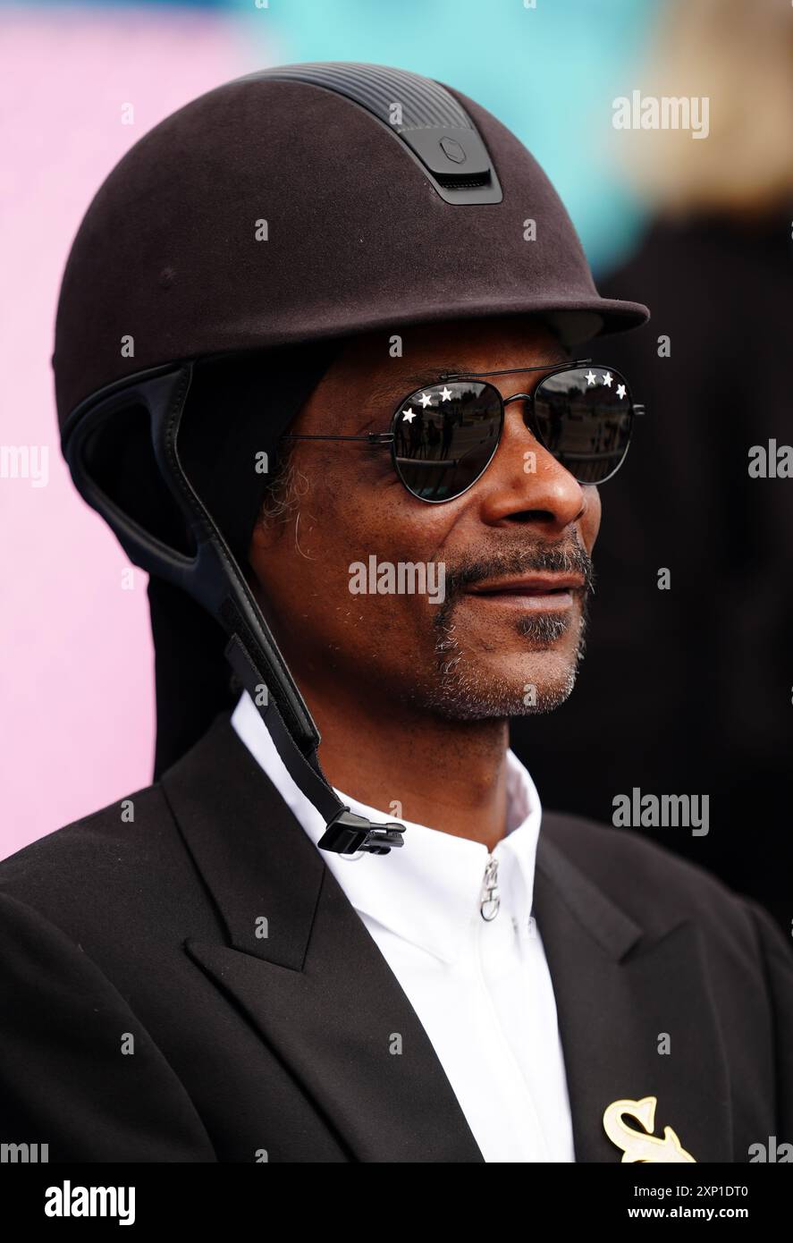 Snoop Dogg watching the Dressage Team Grand Prix Special at the Chateau ...