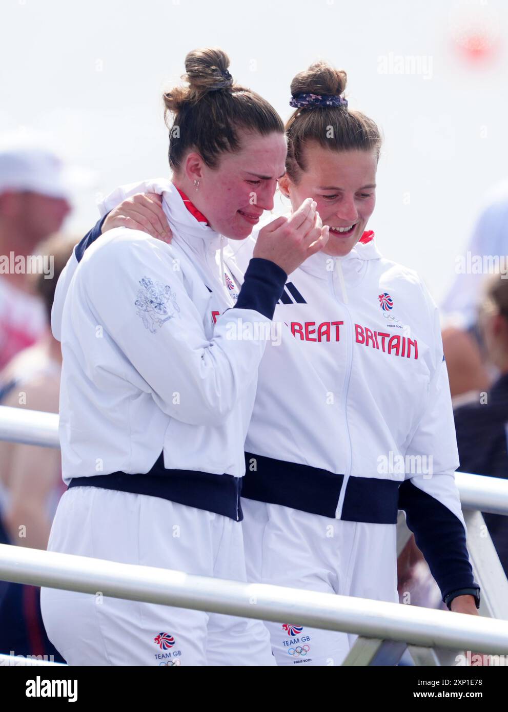 Great Britain's Lauren Irwin and Emily Ford walk out to collect their ...