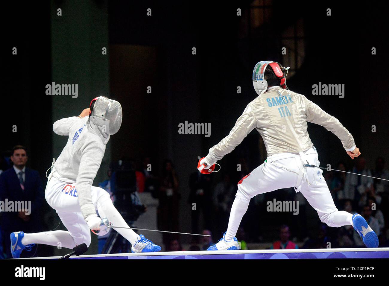 Luigi Samele (Italia) in action during Fencing - Men's Sabre Individual ...