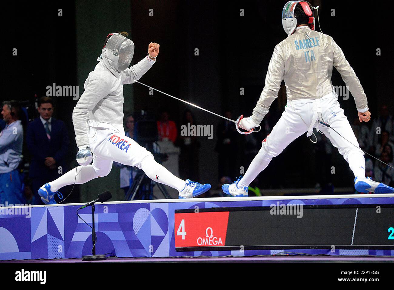 Luigi Samele (Italia) in action during Fencing - Men's Sabre Individual ...