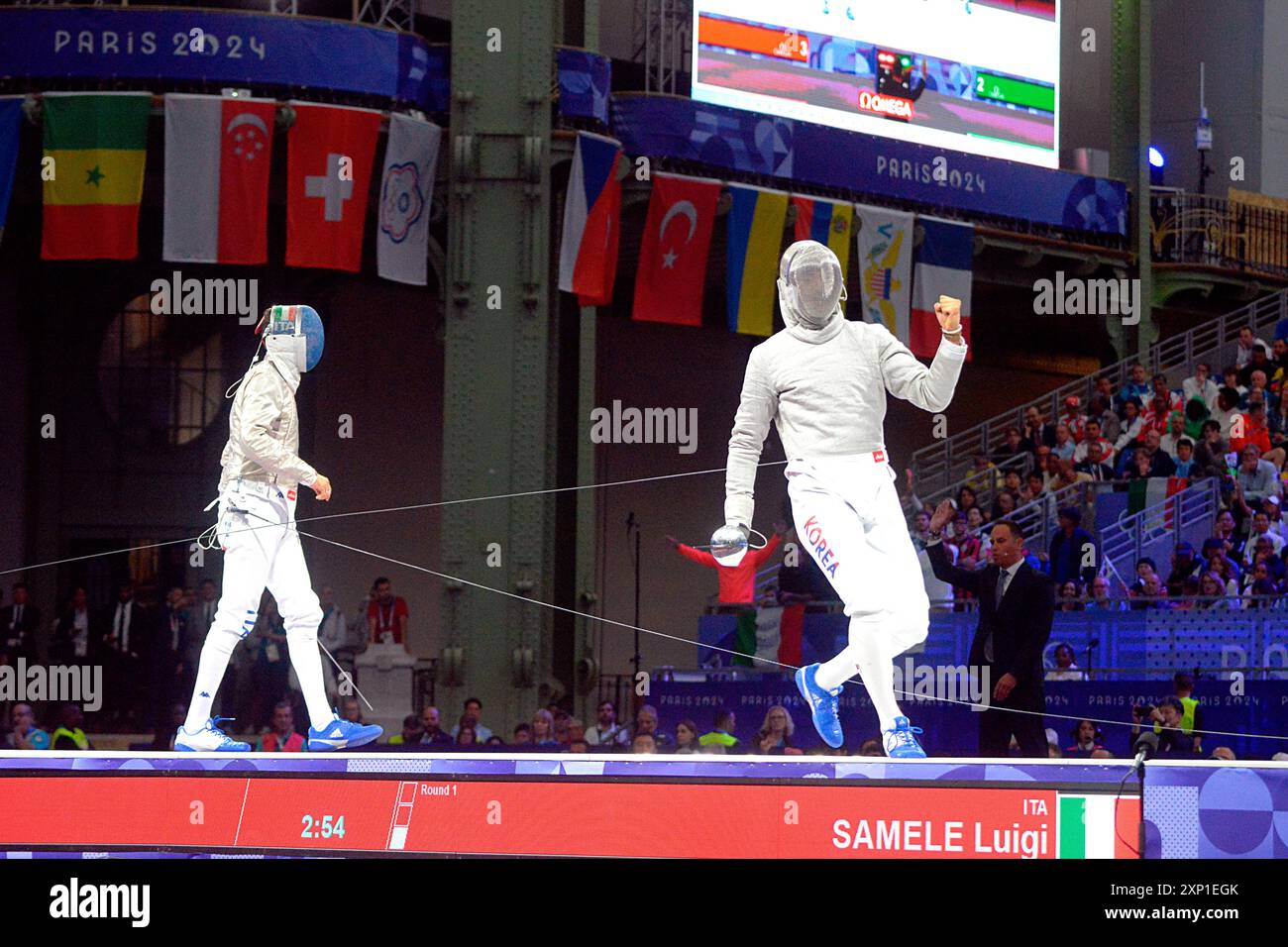 Luigi Samele (Italia) in action during Fencing - Men's Sabre Individual ...