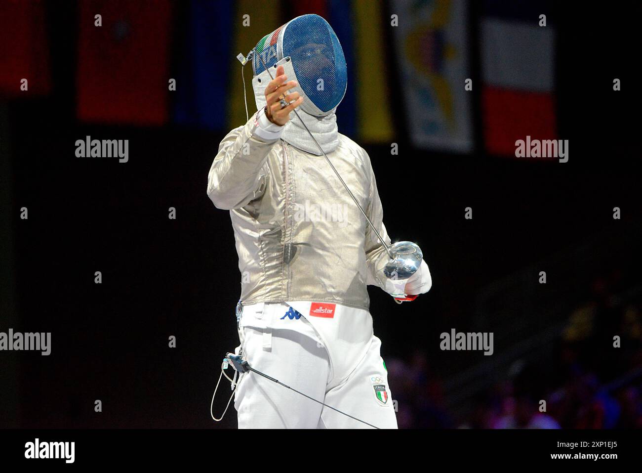Luigi Samele (Italia) in action during Fencing - Men's Sabre Individual ...