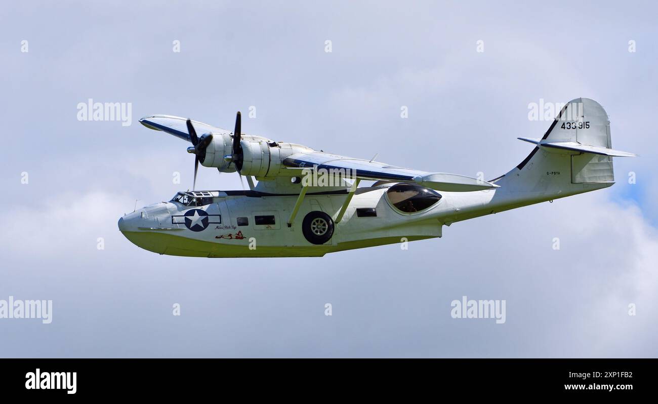 Vintage PBY-5A Catalina “Miss Pick Up” (G-PBYA) Flying Boat in Flight ...