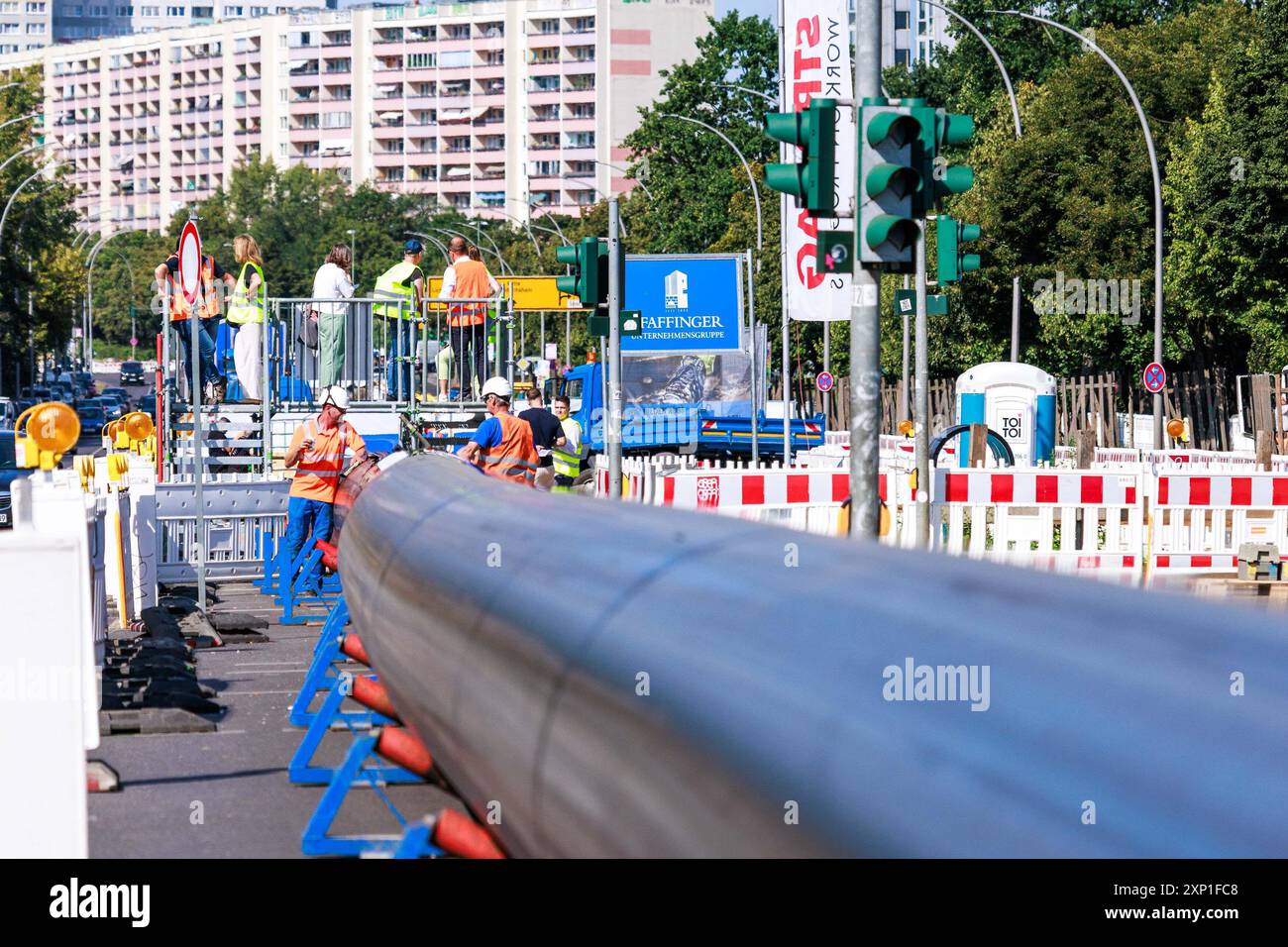 Berlin, Germany. 03rd Aug, 2024. A 430-meter-long sewage pressure pipe ...