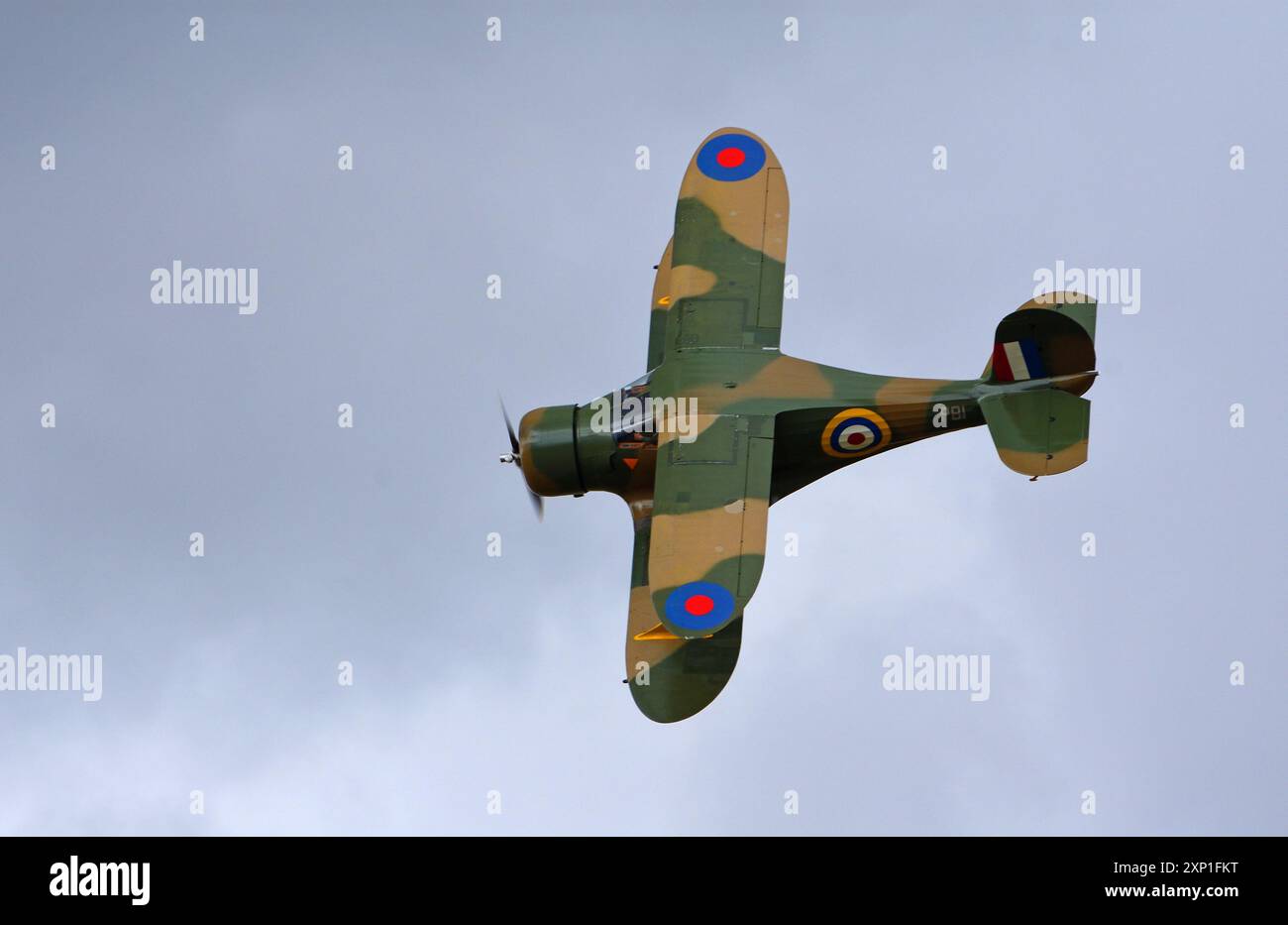 Vintage Beechcraft D17S Staggerwing biplane aircraft in flight Stock ...