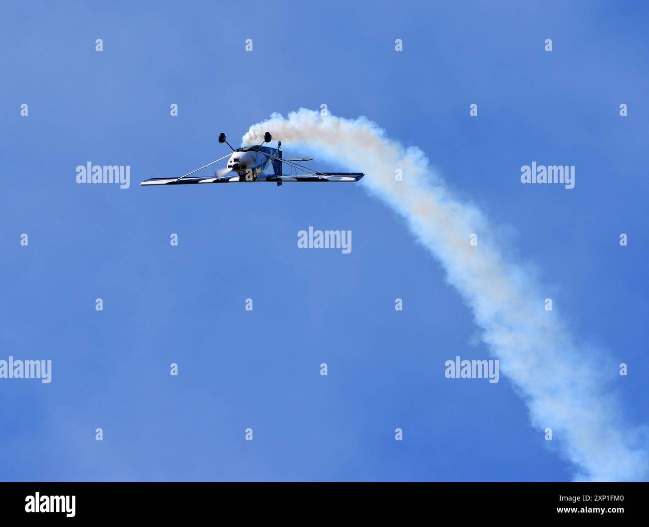 American Champion 8KCAB Decathlon aircraft stunt flying with smoke ...
